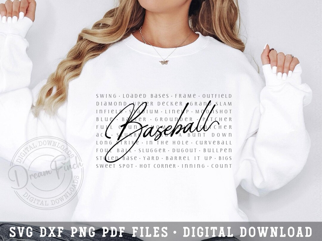 Baseball Words SVG PNG DXF Pdf • Baseball Png • Baseball Heart Svg ...