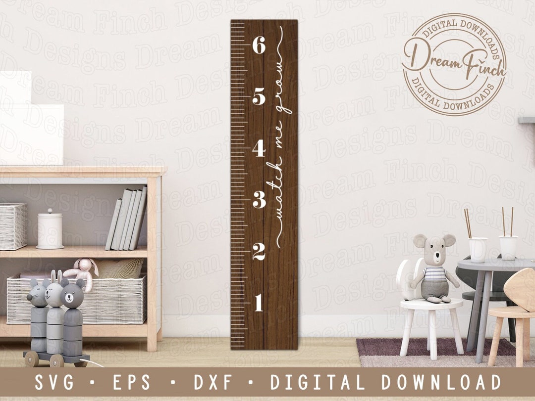 Growth Chart SVG EPS DXF Cut Files for Growth Ruler - Watch Me Grow ...