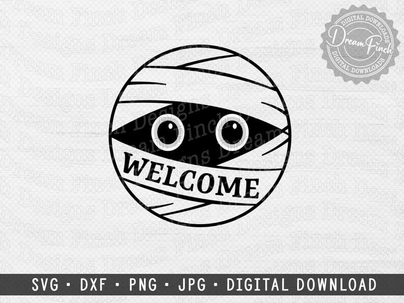 Mummy Welcome Round SVG DXF Cut Files JPG Png Mummy Door - Etsy