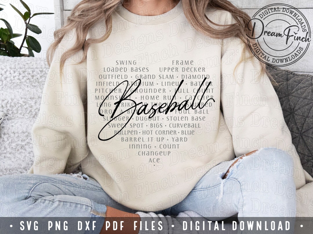 Baseball Words SVG PNG DXF Pdf • Baseball Typography Png • Baseball ...