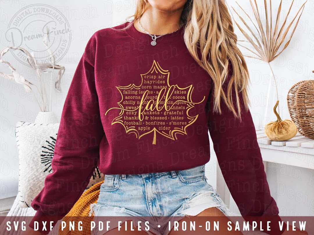 Fall Words PNG SVG DXF Pdf for Fall T-shirt • Fall List • Fall Words on ...