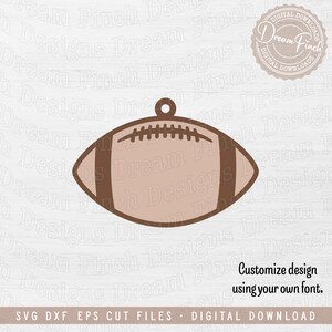 Football Ornament SVG DXF EPS Cut Files • Football Gift Tag • Glowforge ...