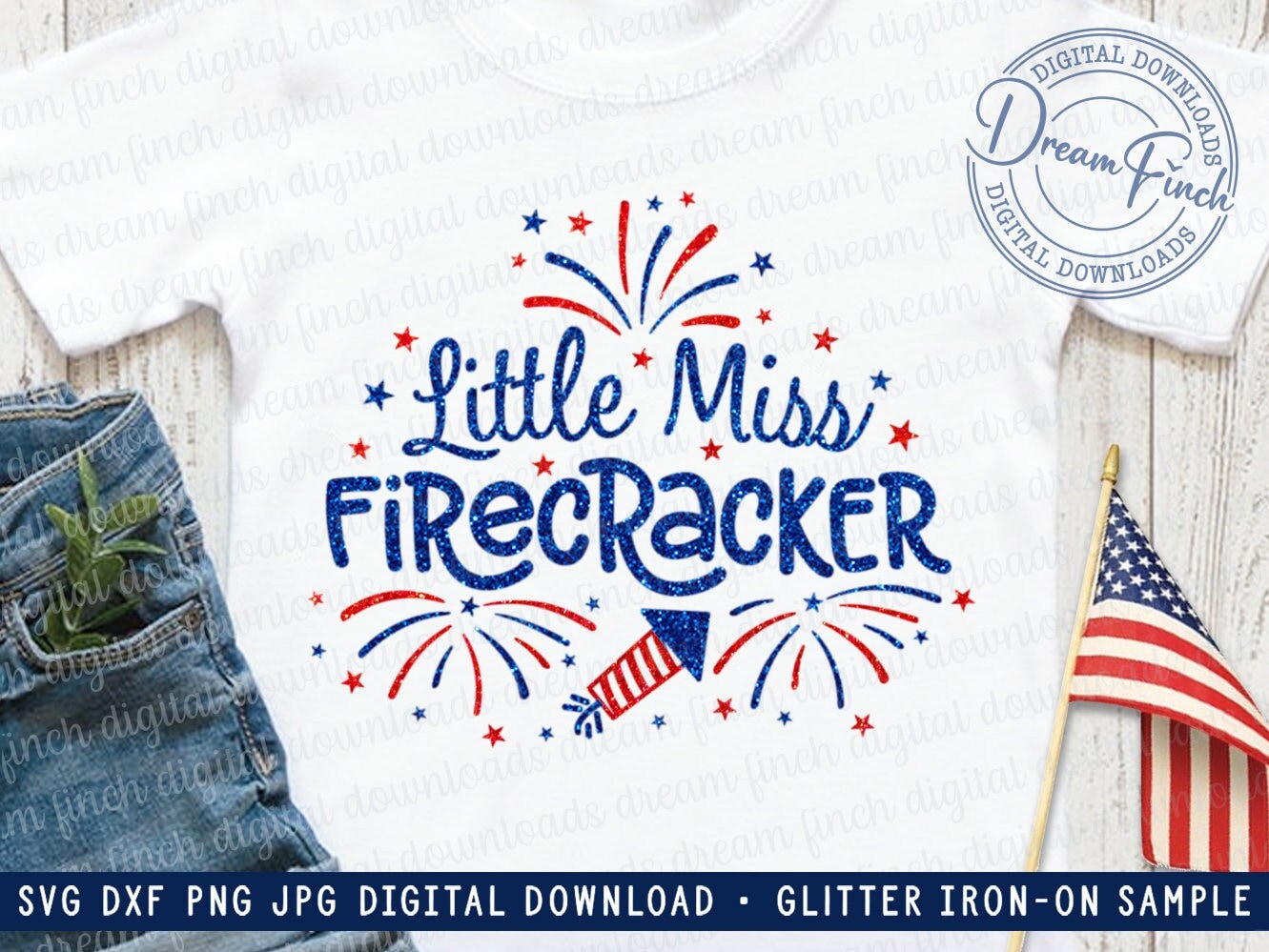 Little Miss Firecracker SVG DXF PNG Jpg Cute Kids 4th of July - Etsy