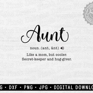 Aunt Meaning SVG DXF JPG Png Aunt Meaning Svg Aunt Dictionary ...