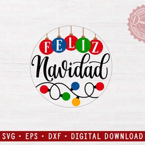 Feliz Navidad Door Hanger SVG EPS DXF Cut Files for Christmas Door ...