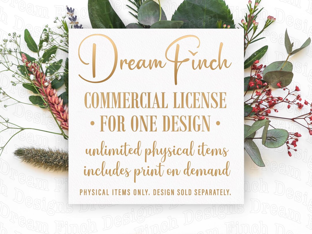 Commercial License for One Design • Includes POD (print on Demand) End ...