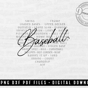 Baseball Words SVG PNG DXF Pdf • Baseball Typography Png • Baseball ...