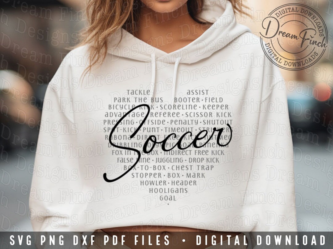 Soccer Words SVG PNG DXF Pdf Football Soccer Words Heart Png - Etsy