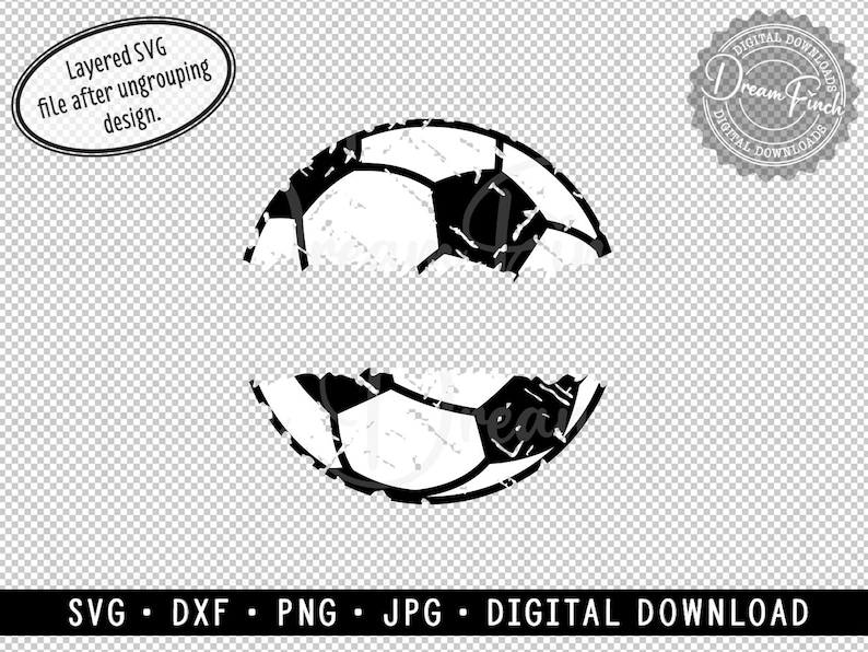 Soccer SVG PNG JPG Dxf Cut File Split Soccer Ball Customizable - Etsy