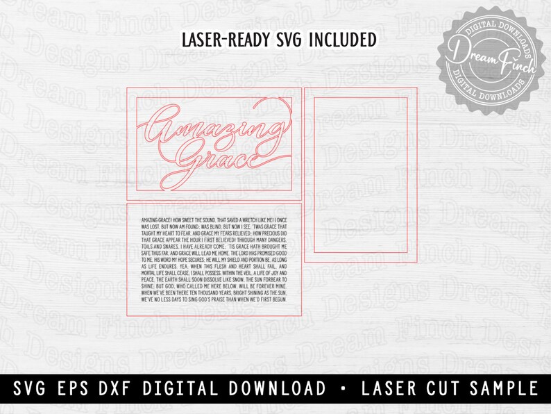Amazing Grace Laser SVG DXF EPS Cut Files for Glowforge - Etsy