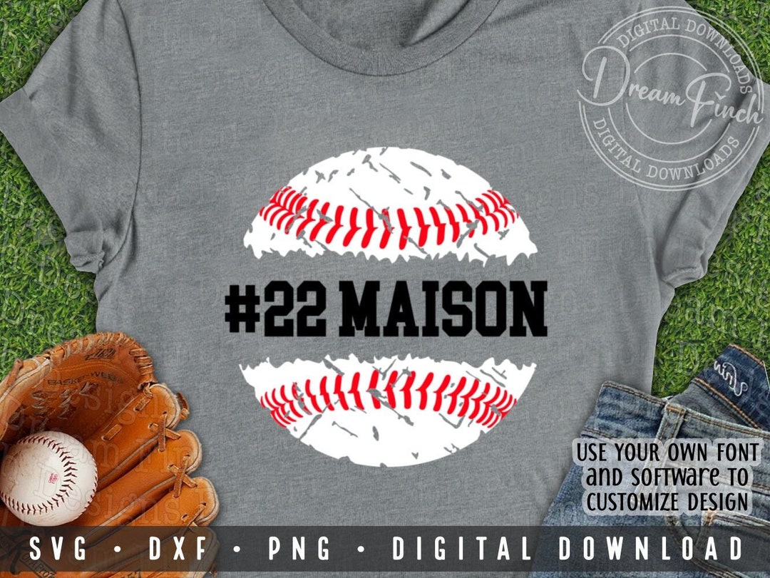 Baseball With Name SVG DXF PNG • Grunge Split Baseball • Baseball ...