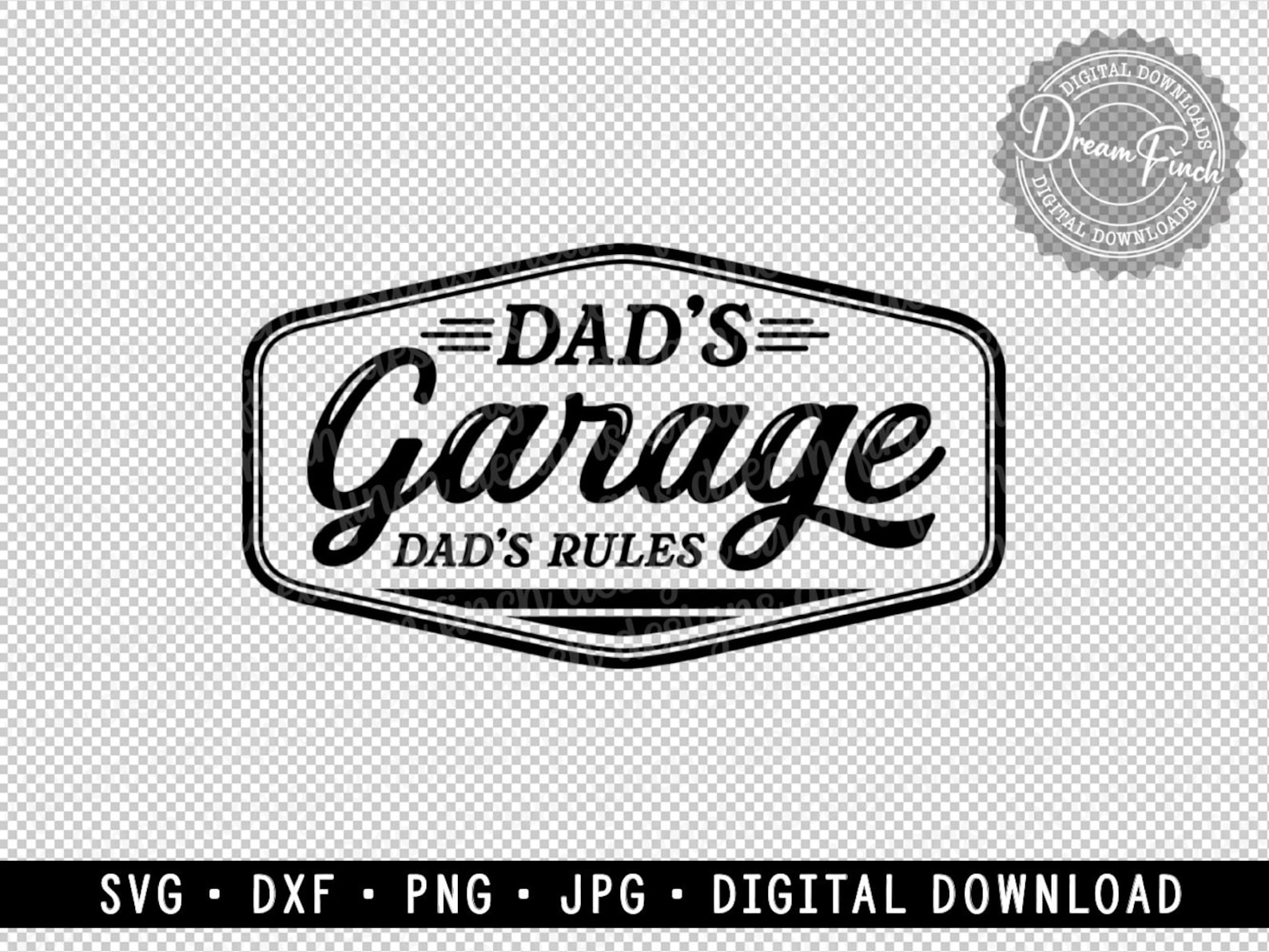 Dad's Garage Sign SVG DXF Cut Files JPG Png Vintage Sign - Etsy