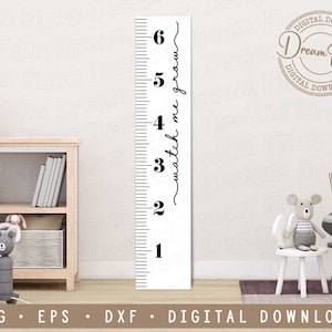 Growth Chart SVG EPS DXF Cut Files for Growth Ruler - Watch Me Grow ...