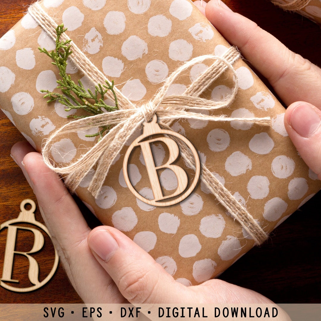 Initial Christmas Gift Tag SVG DXF EPS Cut Files • Initial Tags ...