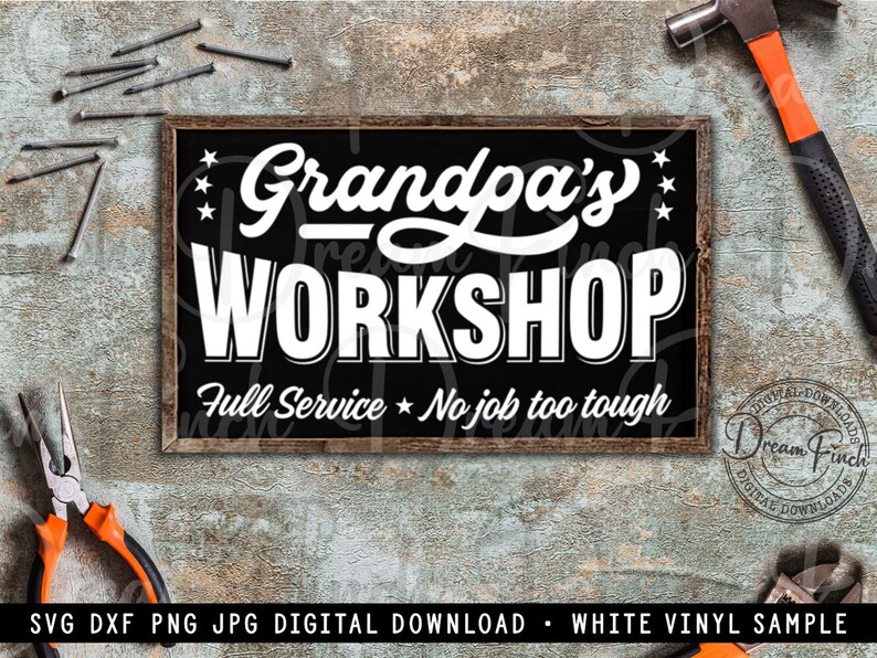 Grandpa's Garage Sign SVG DXF Cut Files JPG Png Vintage - Etsy