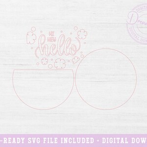 Spring Wood Door Hanger SVG Floral Welcome Round Sign SVG Hi Hey Hello ...