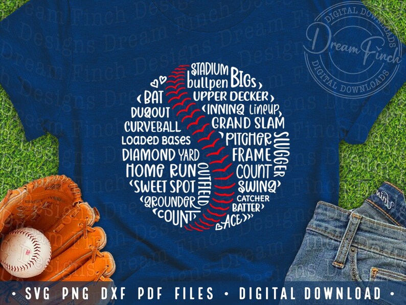 Baseball Words SVG PNG DXF Pdf • Baseball Svg • Baseball Typography ...