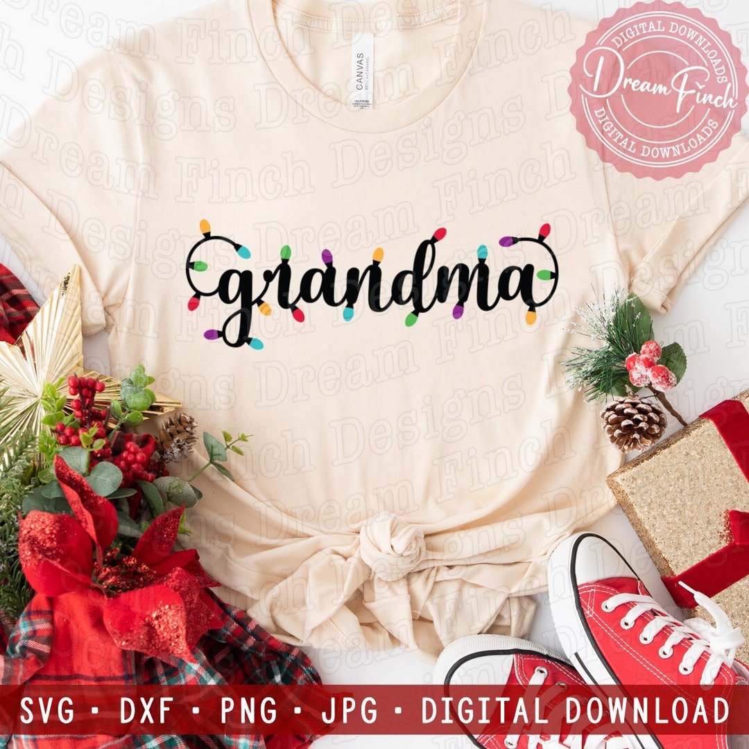 Christmas Grandma Design SVG DXF Cut Files PNG Jpg for Christmas Lights ...