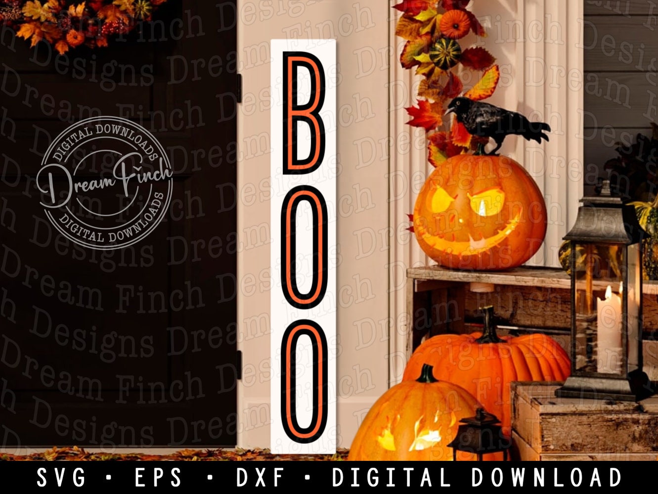 Boo Porch Sign SVG DXF EPS Cut Files for Halloween Porch Sign - Etsy