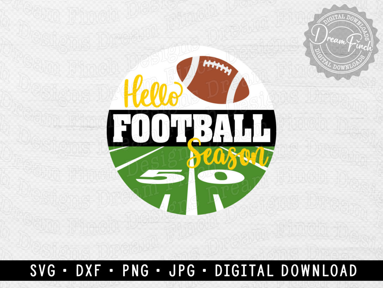 Hello Football Season SVG DXF JPG Png Football Door Hanger 50 - Etsy