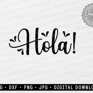 Hola SVG DXF PNG Jpg Doorhanger Door Round Welcome Sign Hello Sign ...