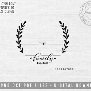 Family Initial Last Name SVG DXF PNG Pdf Cut and Printable Files for ...