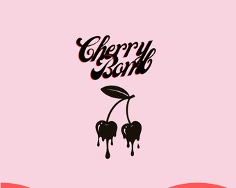 Cherry Bomb Pink Print, Cherries Trendy Poster Wall Art for Dorm Room ...