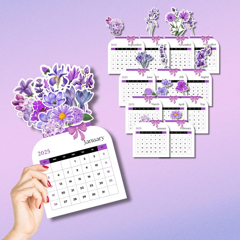 Adorable Flower Desktop Calendar – Brighten Your Day All Year Long - Etsy