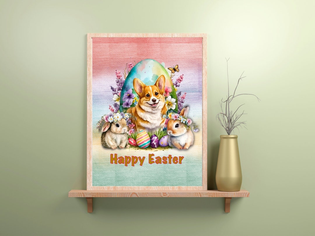 Happy Easter Printable Art, Easter Poster, Printable Easter Sign ...