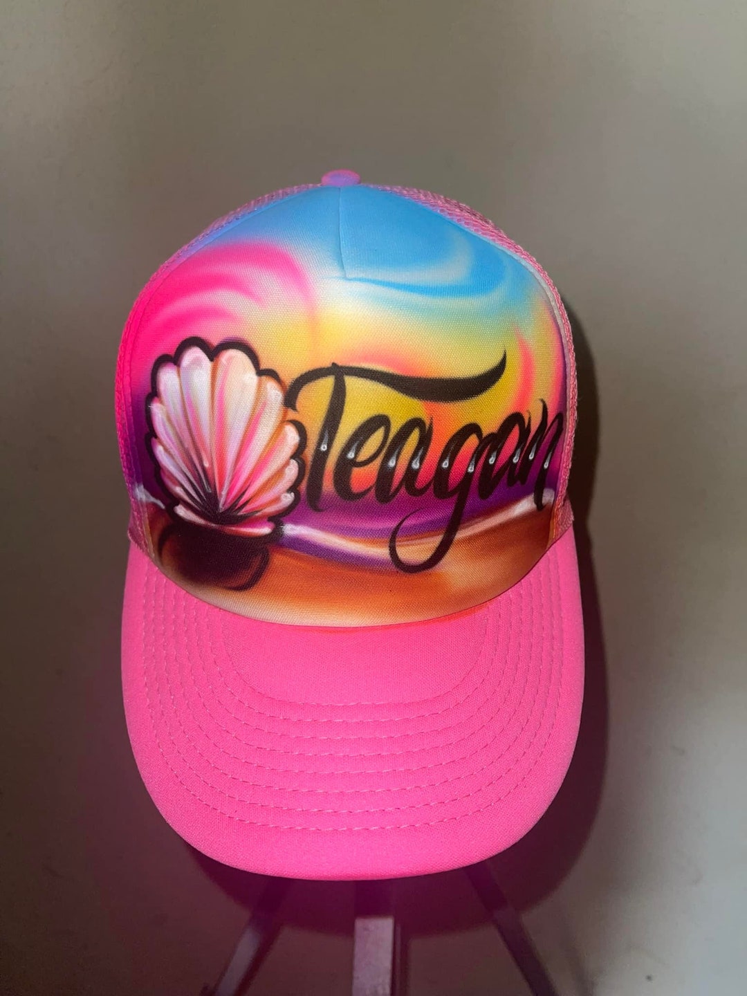 Airbrushed Beach Scene Hat - Etsy