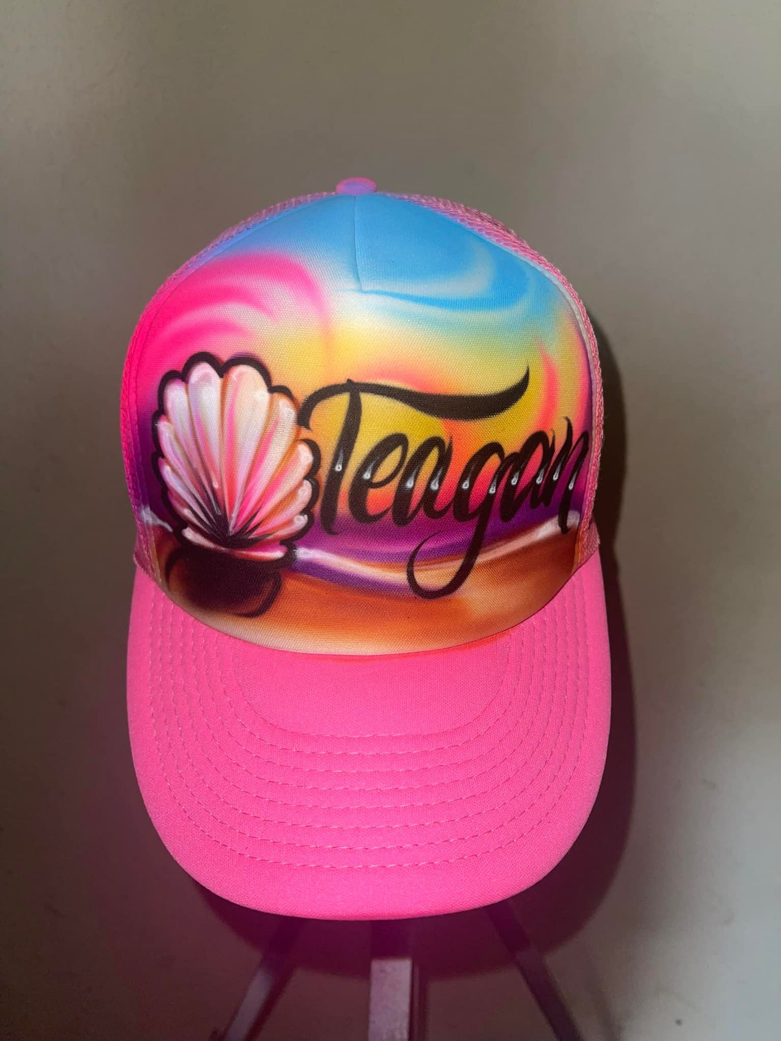 Airbrushed Beach Scene Hat - Etsy