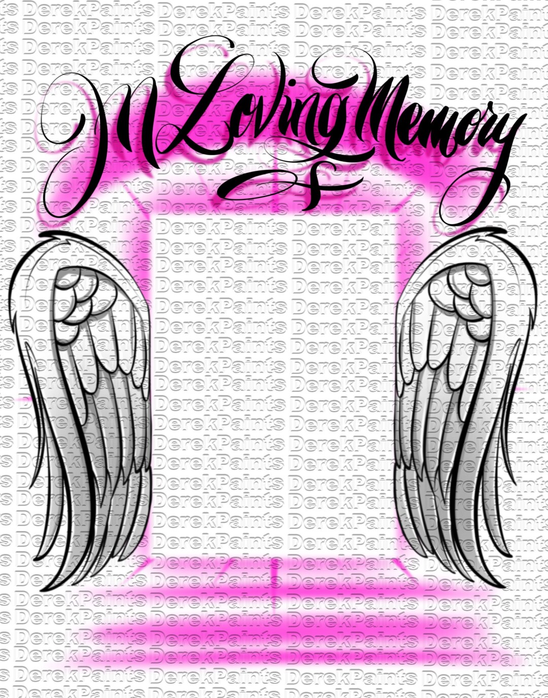 Airbrushed in Loving Memory Png Pink - Etsy