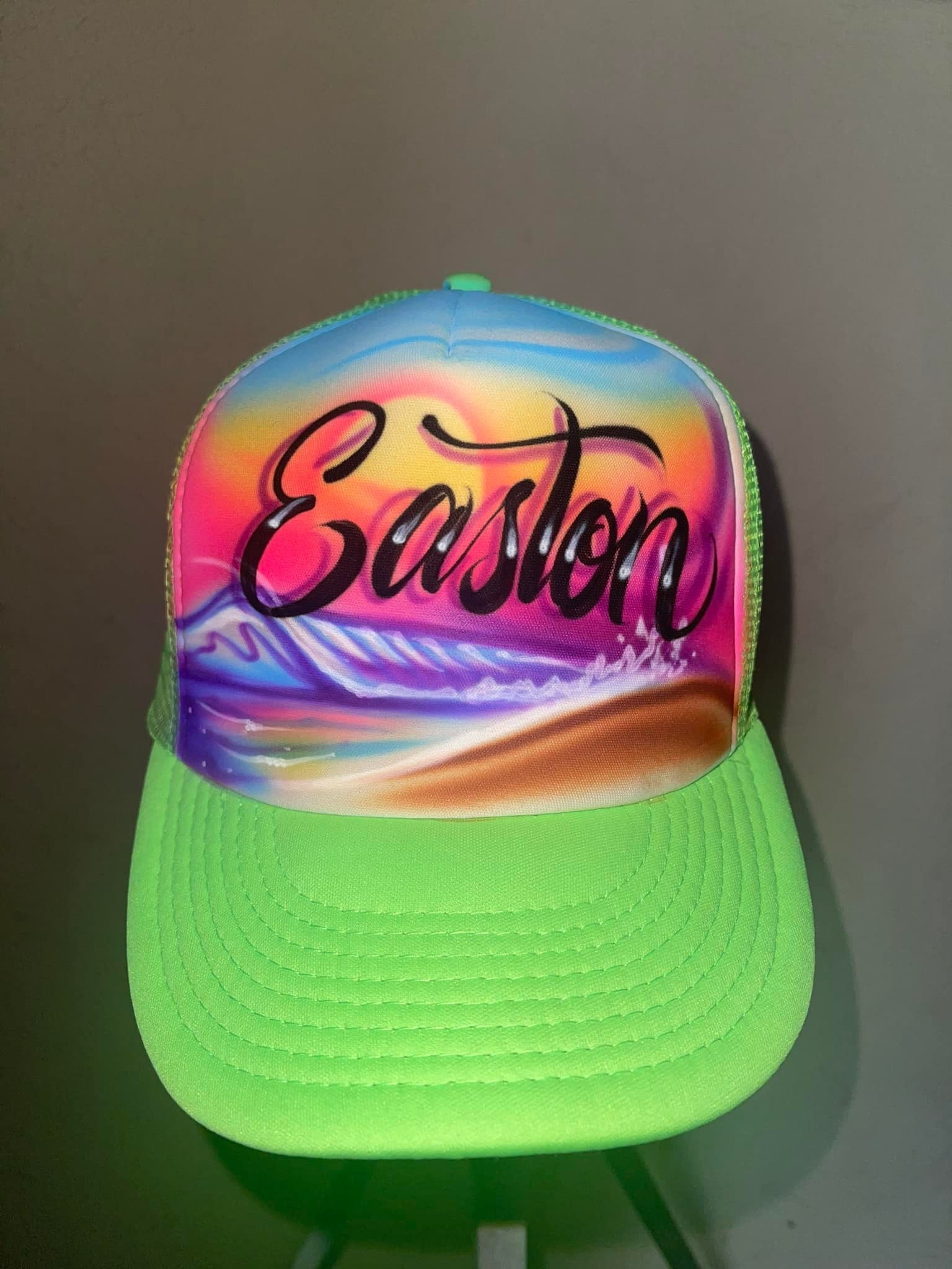 Airbrushed Beach Scene Hat - Etsy