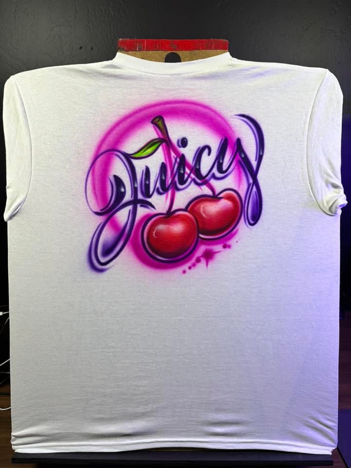 Airbrushed Cherry Shirt - Etsy