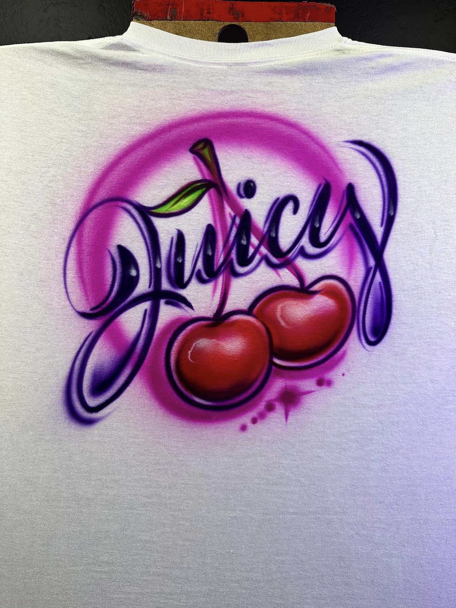 Airbrushed Cherry Shirt - Etsy