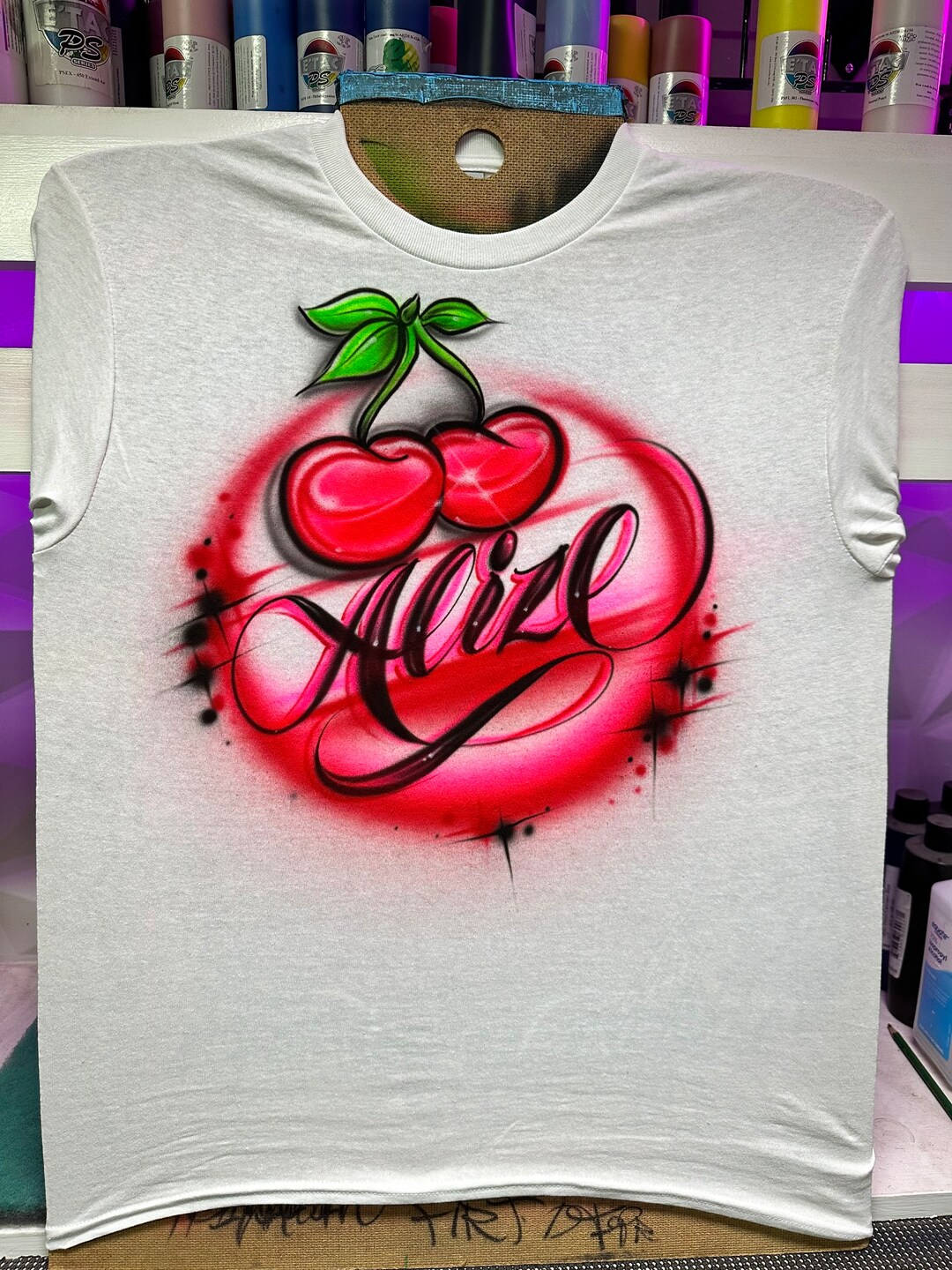 Airbrushed Name Design Tshirt - Etsy