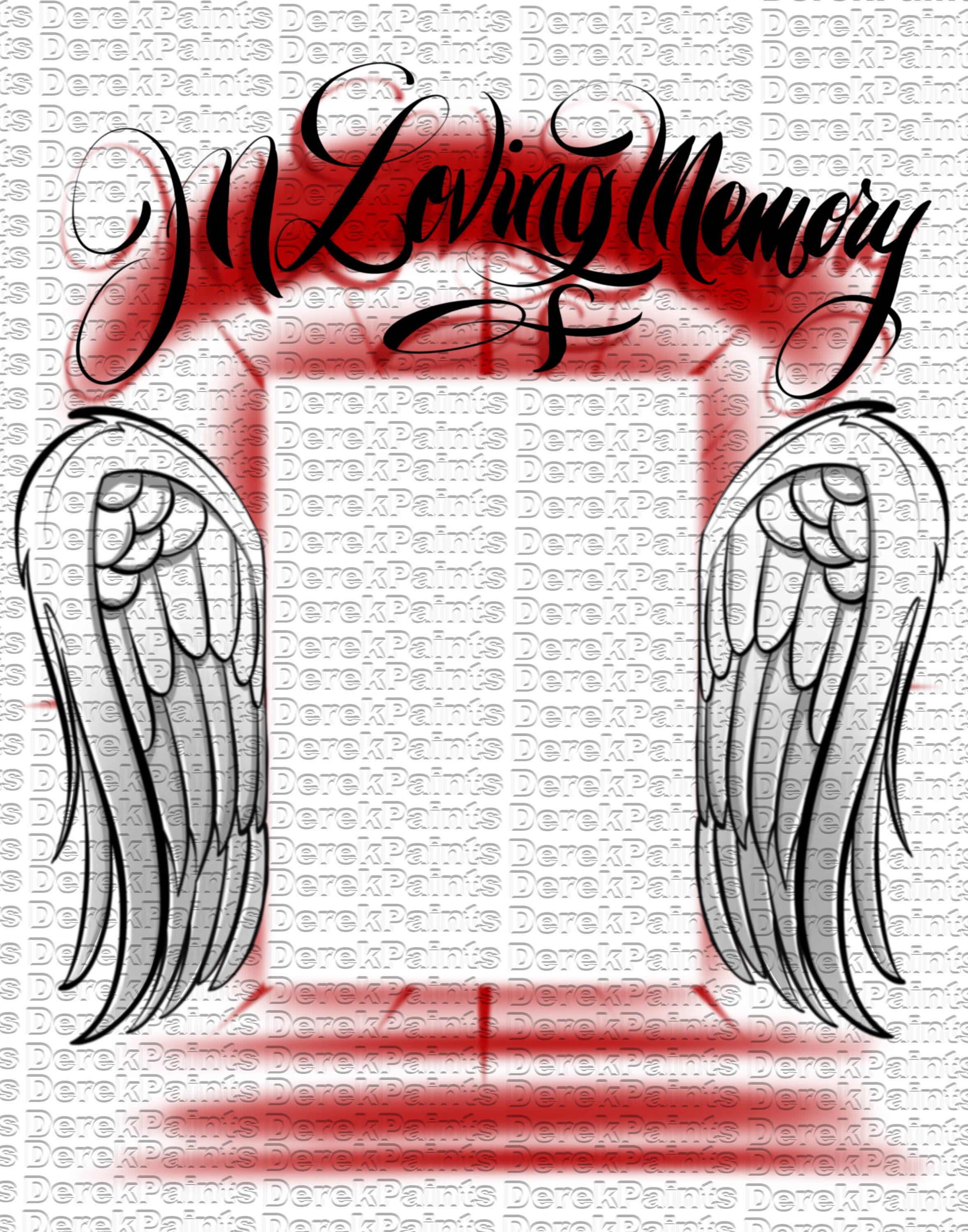 Airbrushed in Loving Memory Png Red - Etsy