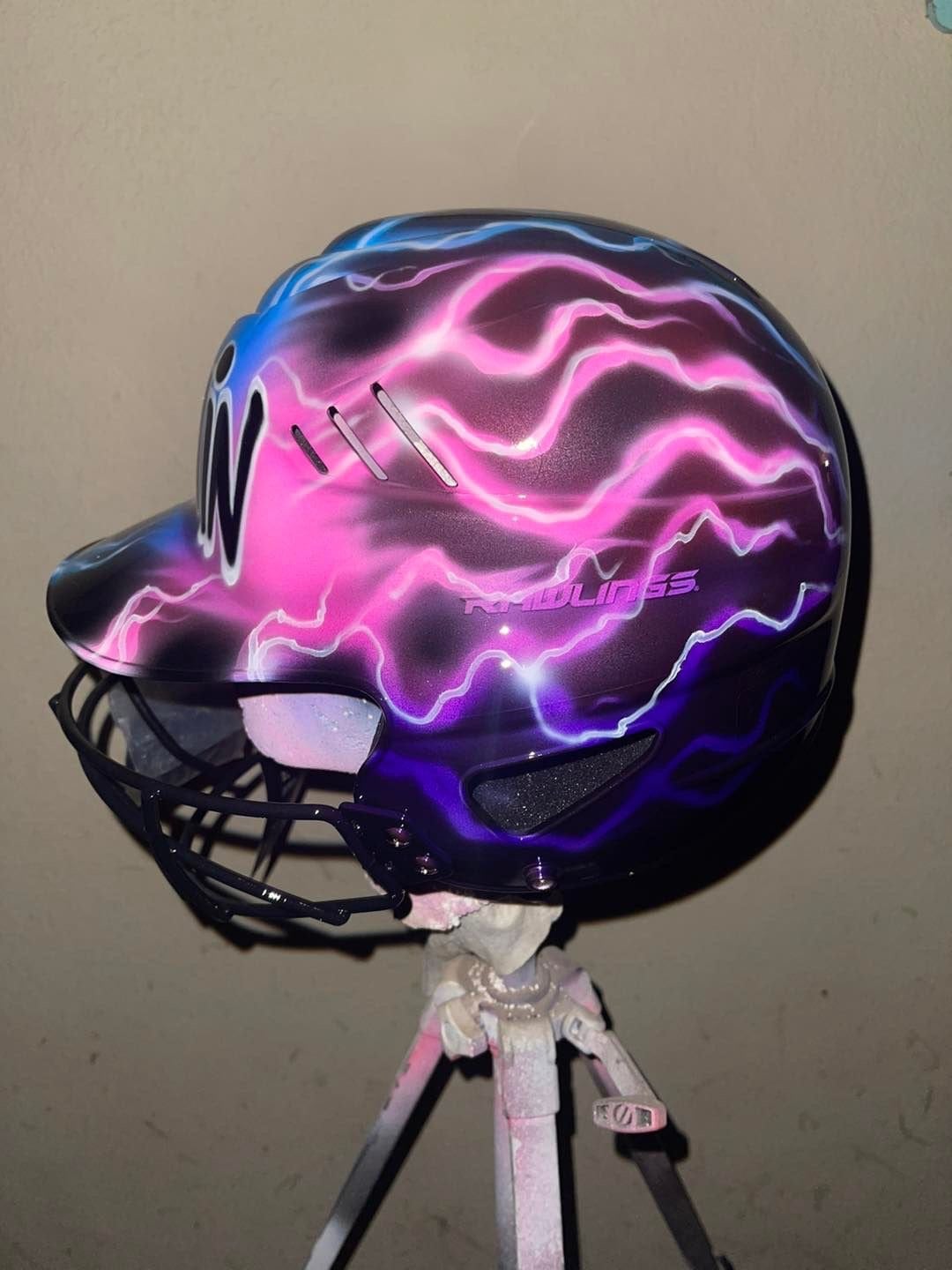 Airbrushed Softball Helmet face Shield Not Included Purchase - Etsy