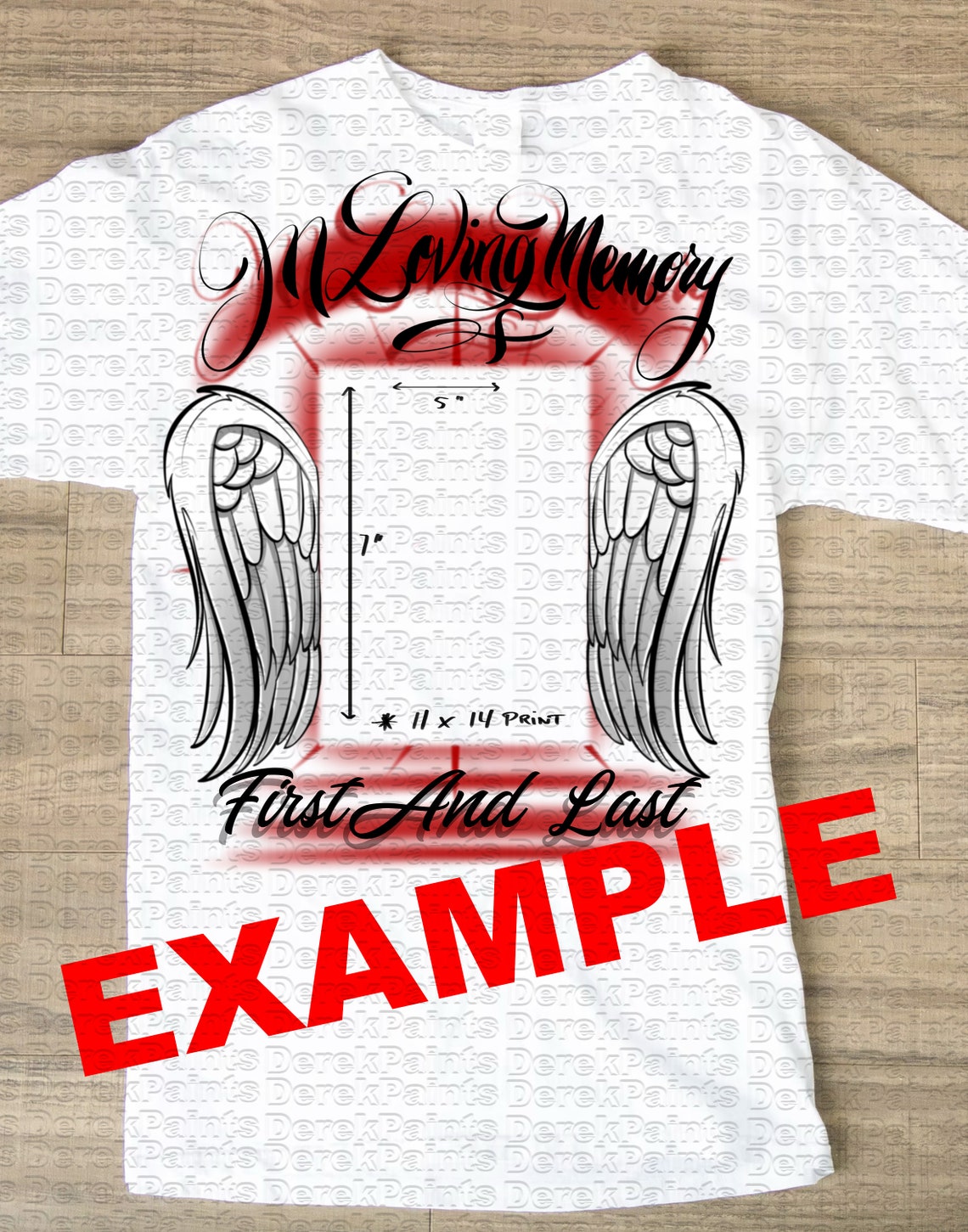 Airbrushed in Loving Memory Png Red - Etsy