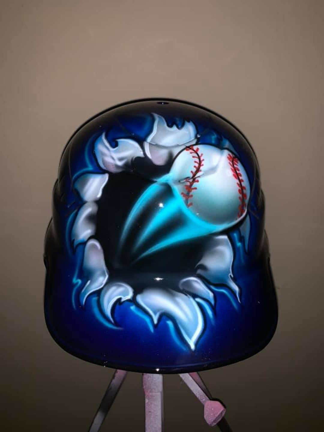 Airbrushed Baseball Helmet face Shield Not Included, Purchase ...