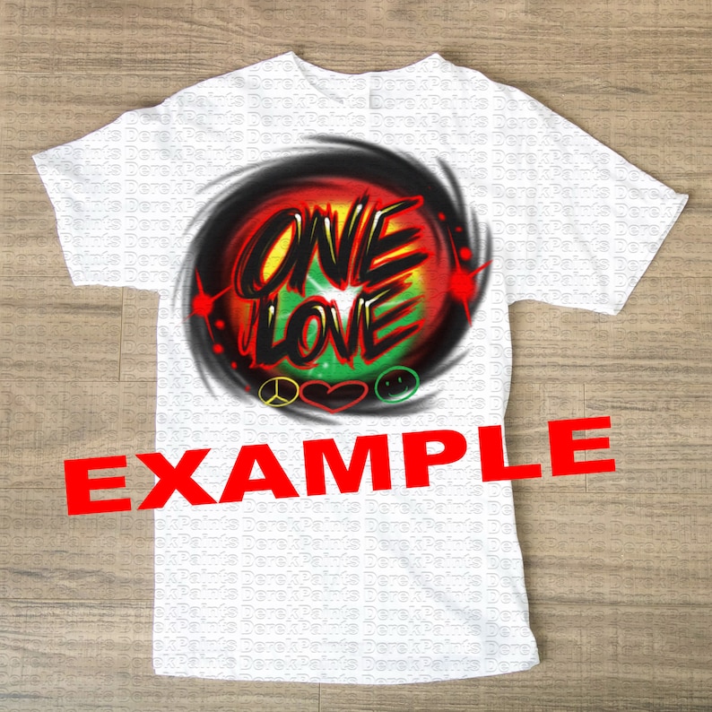 One Love Design Reggae Airbrush Look Digital PNG - Etsy