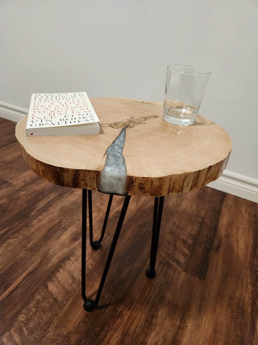 Walnut Live Edge Side Table - Etsy