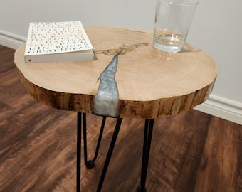 Walnut Live Edge Side Table - Etsy