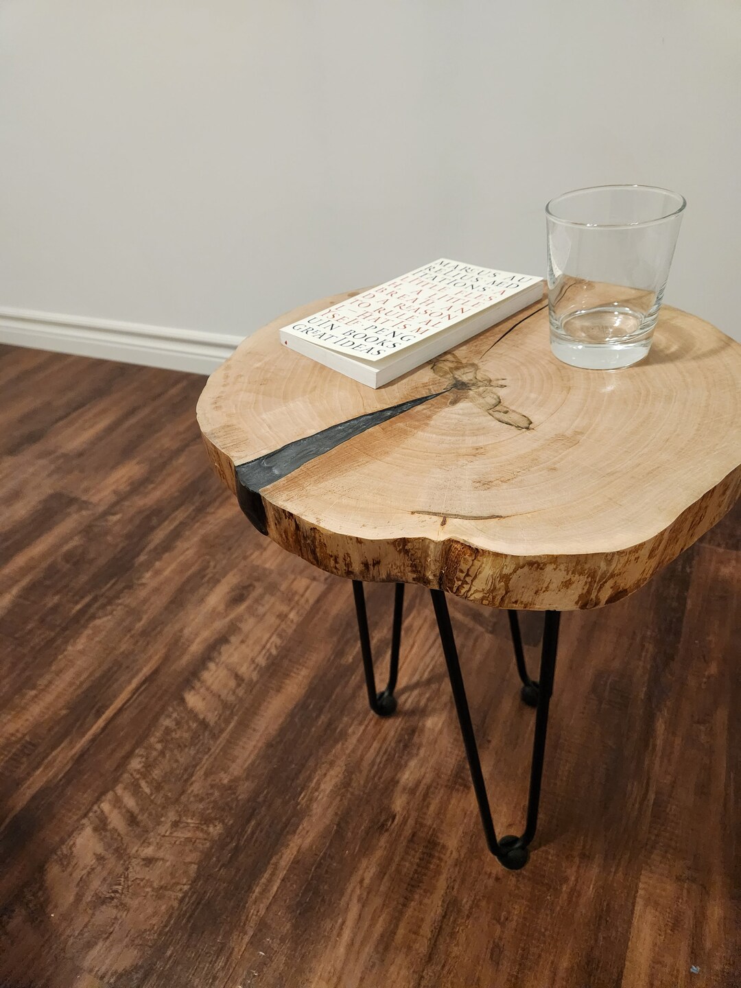 Walnut Live Edge Side Table - Etsy