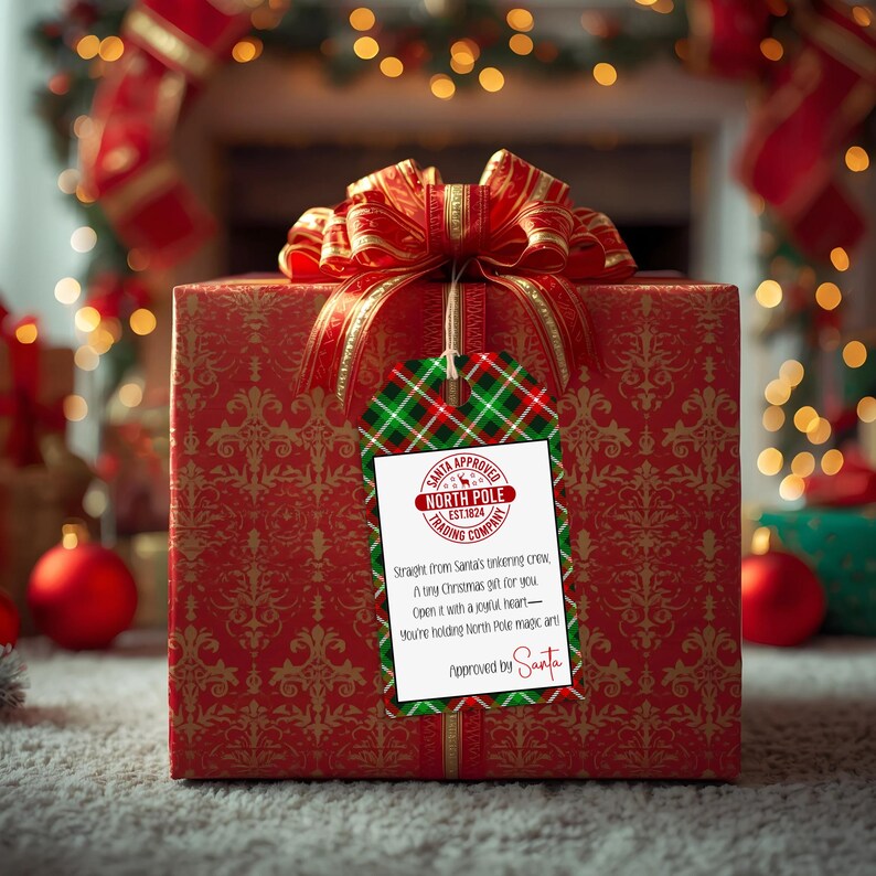Santa Approved Gift Tags • 2"x3.5" Printable Christmas Tags • North ...