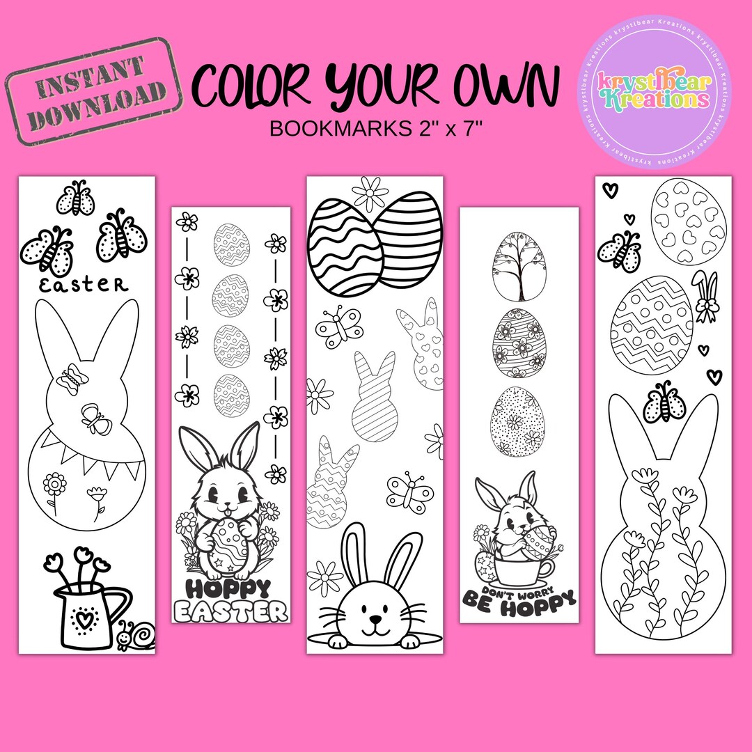 Easter Printable Color Your Own Bookmarks #coloryourown #bookmarks # ...
