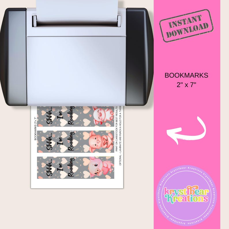 Valentine Pig Printable Bookmarks, Bookmarks, Valentine's Day, Book ...