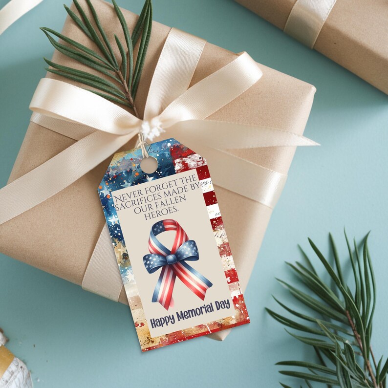 Patriotic Gift Tag Printables, Memorial Day, , Military Celebration ...