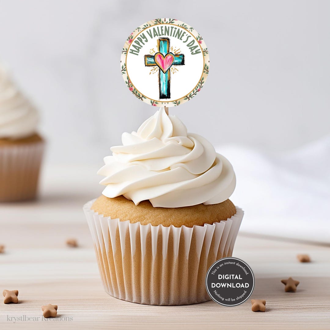 Christian Valentine Cupcake Toppers Printable | Classroom Valentine ...