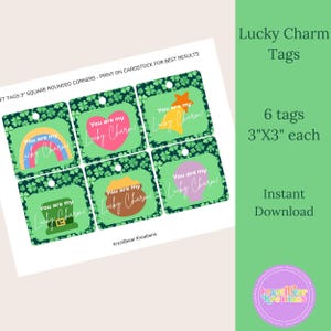 Printable St. Patrick's Day Lucky Charm Tags - Etsy